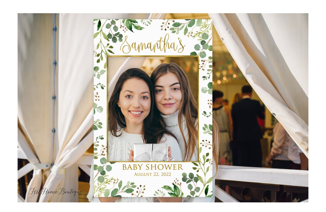 Greenery Baby Shower Photo Prop Frame, Garden Baby Shower Photo Booth ...