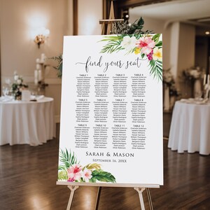 Tropical Wedding Seating Chart, Hawaiianwedding Guest Table Plan, Find ...