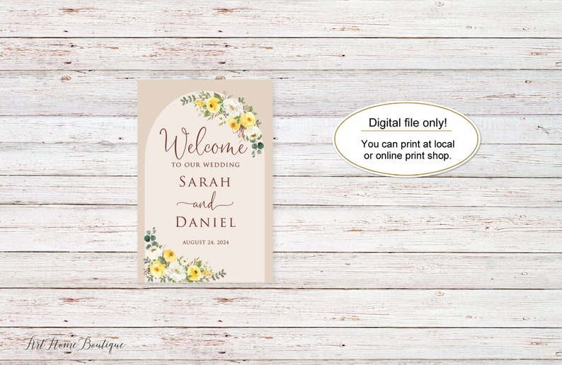 Yellow Wedding Welcome Sign Arch Wedding Welcome Sign Yellow - Etsy