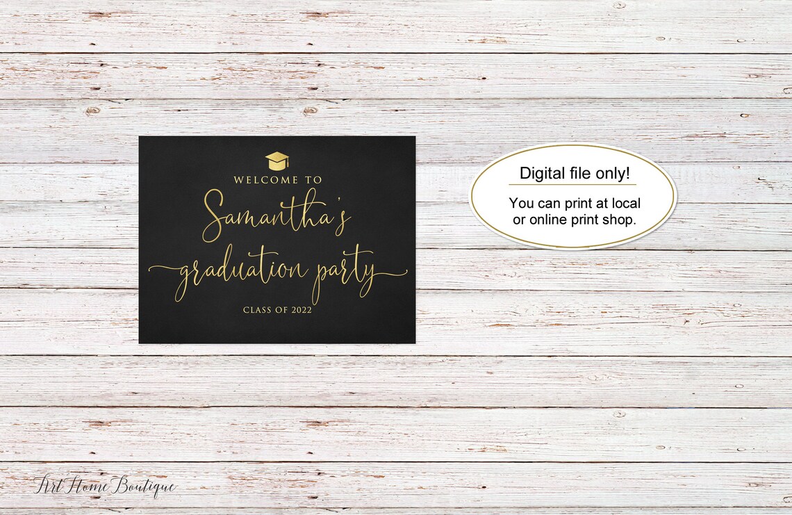Chalkboard Graduation Party Welcome Sign Chalkboard Welcome | Etsy