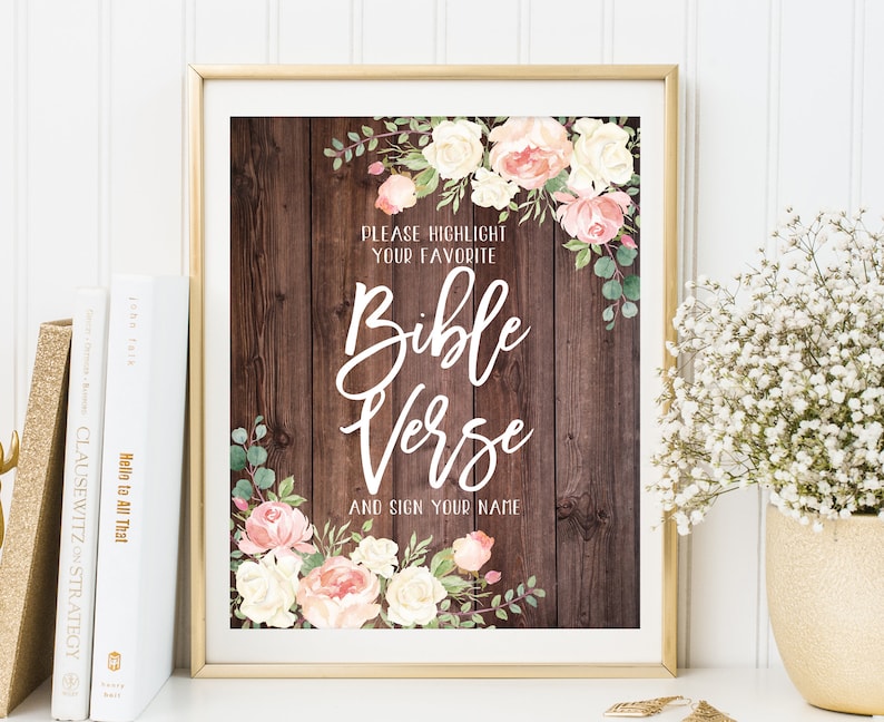 Rustic Wedding Bible Verse Sign Highlight Your Favorite Bible - Etsy