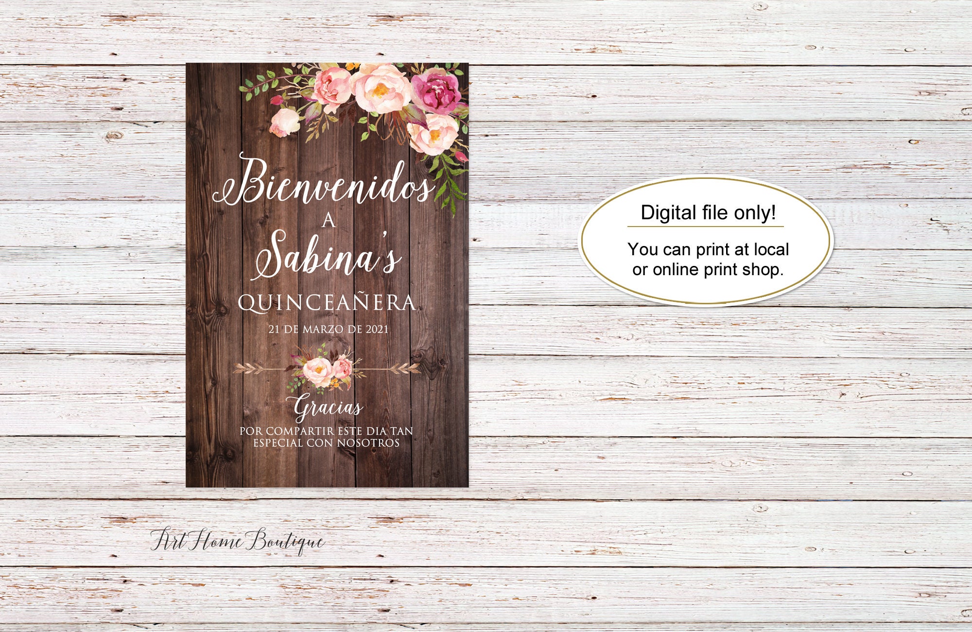 Quinceañera Welcome Sign, Rustic Quinceañera Sign, Large Welcome Sign ...