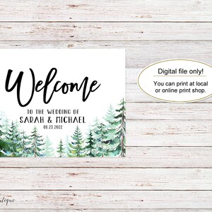 Forest Wedding Welcome Sign, Pine Forest Welcome Sign, Woodland Wedding ...