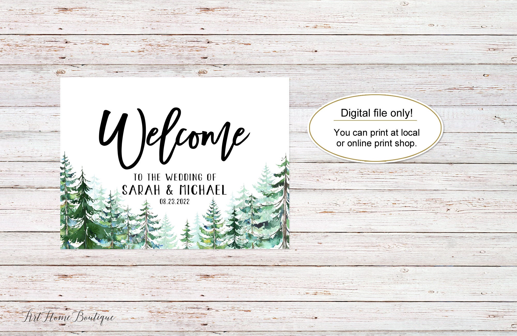 Forest Wedding Welcome Sign, Pine Forest Welcome Sign, Woodland Wedding ...