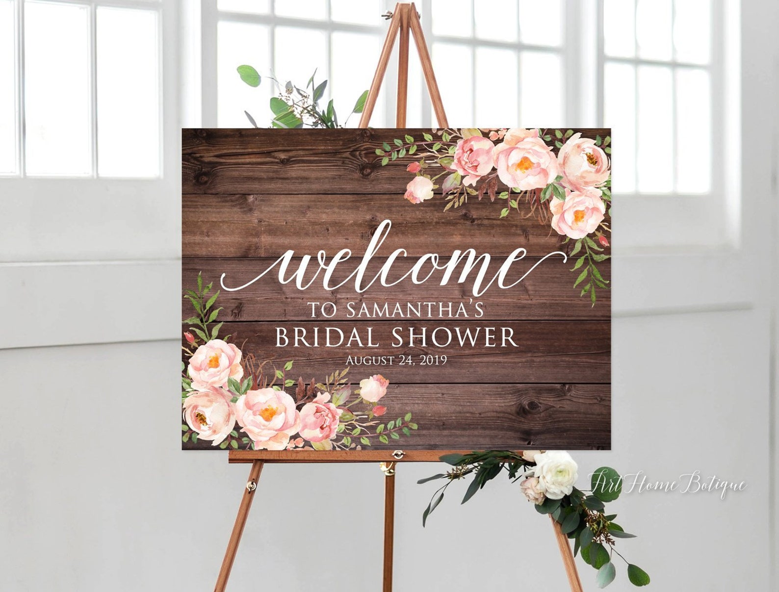 Rustic Bridal Shower Welcome Sign Blush Bridal Shower Welcome - Etsy