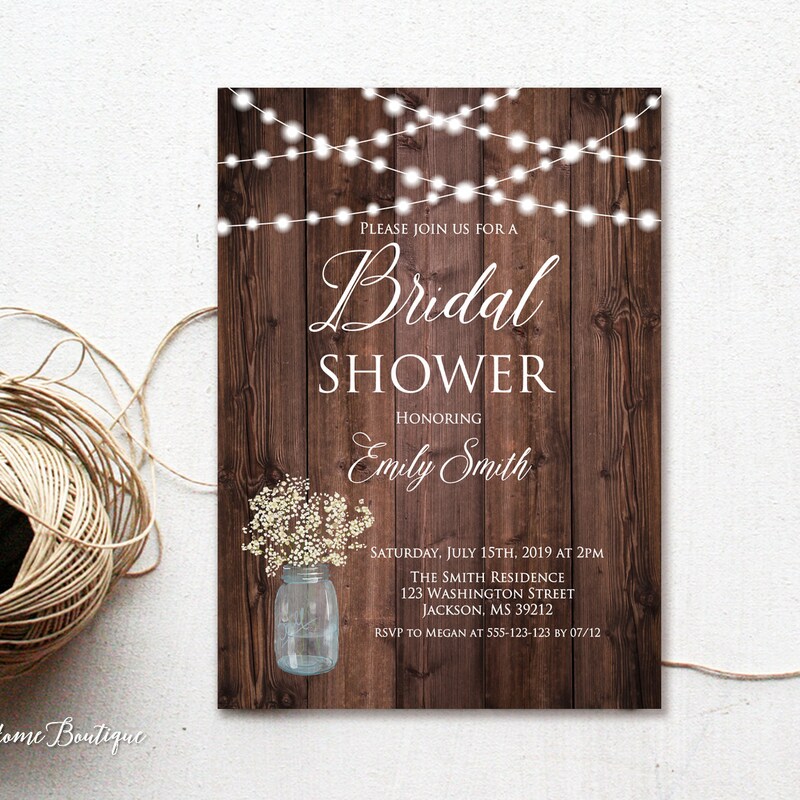 Rustic Bridal Shower Invitation - Etsy