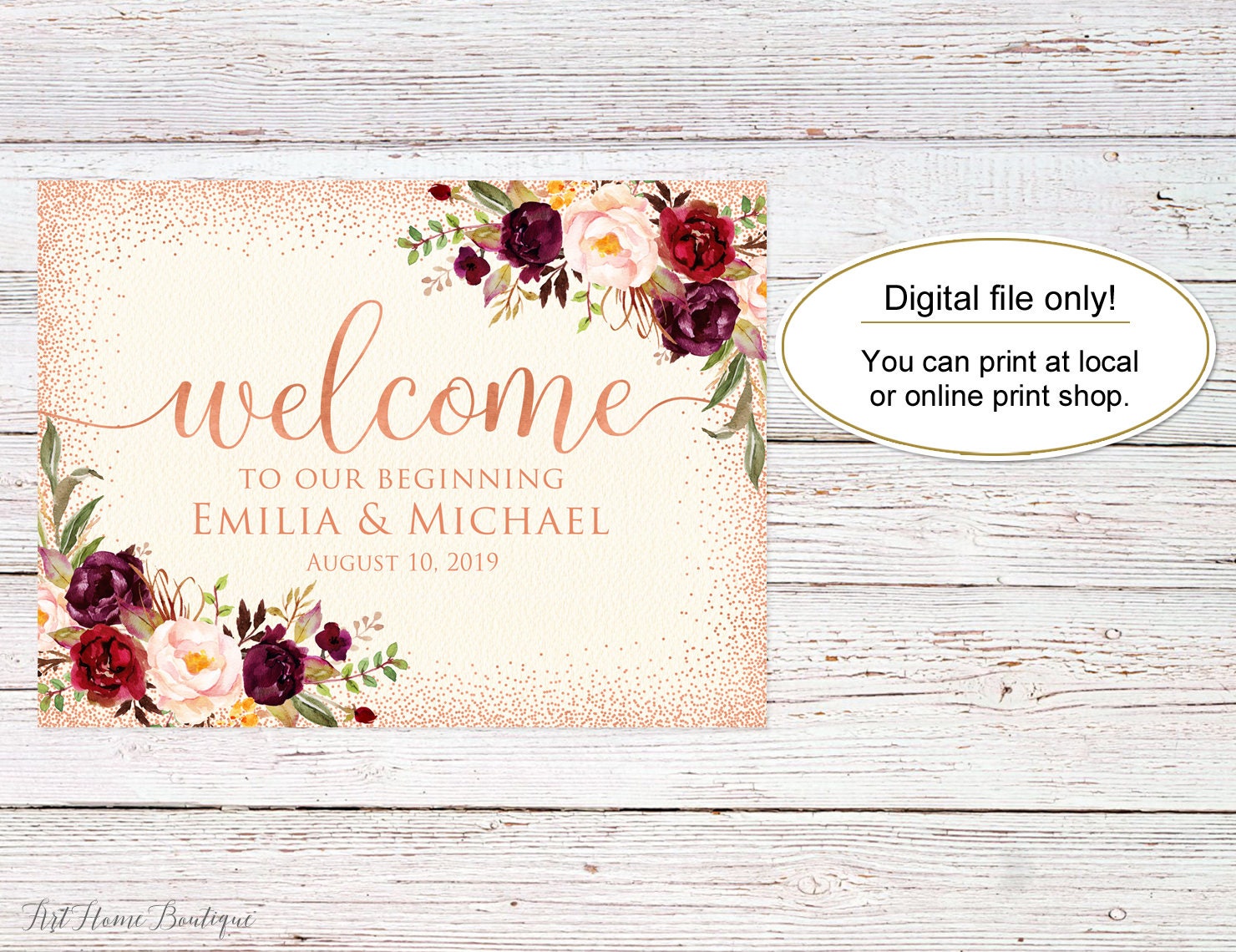 Welcome to Our Beginning Sign Ivory Welcome Wedding Sign | Etsy