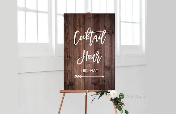 Cocktail Hour Sign Rustic Cocktail Hour Wedding Sign Digital | Etsy India