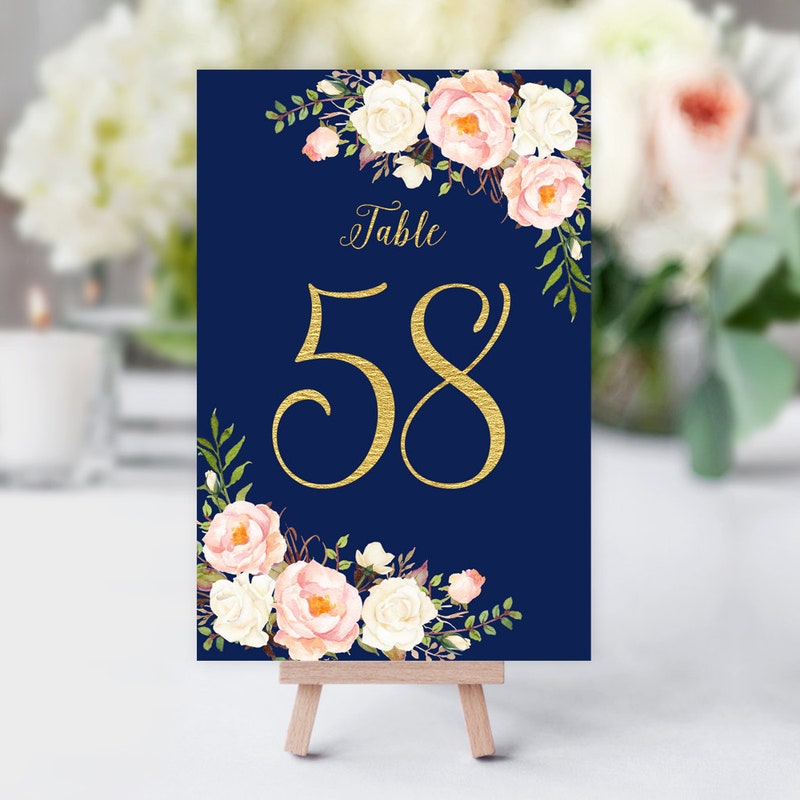 Navy Table Numbers - Etsy