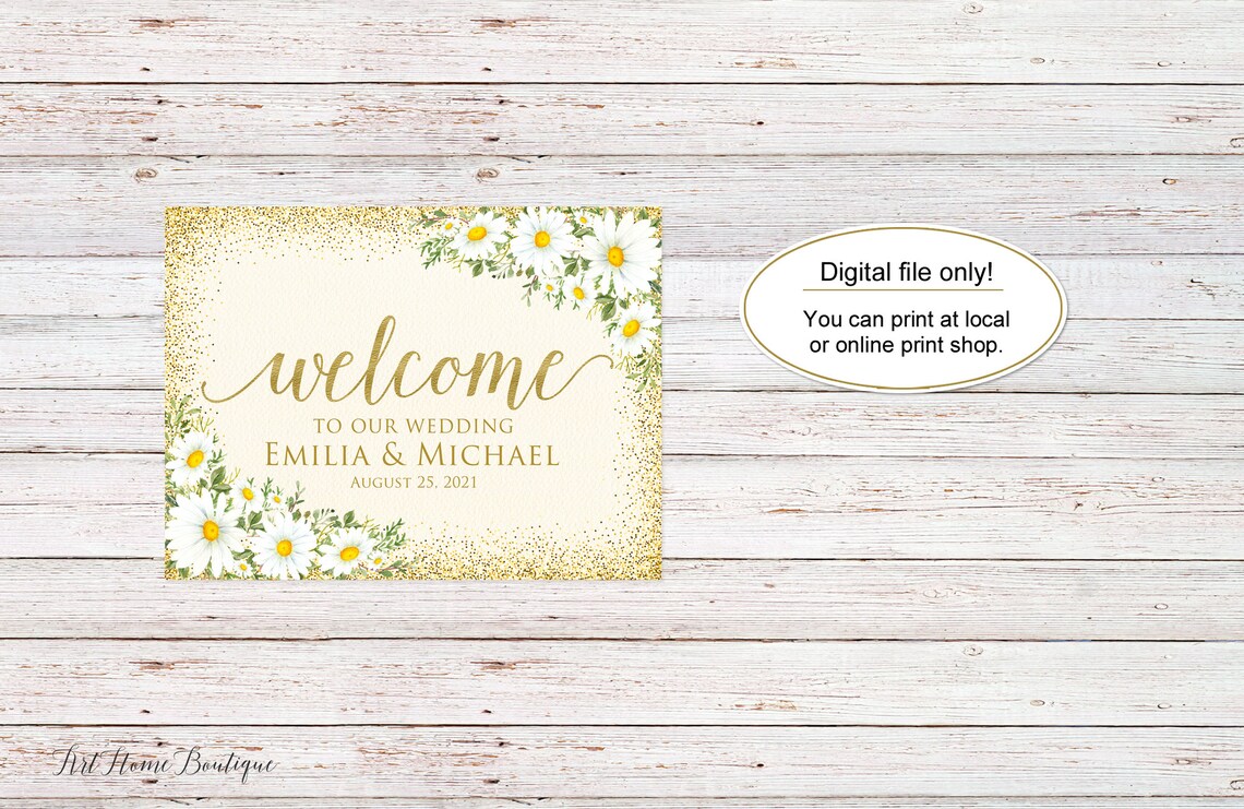 Daisy Wedding Welcome Sign Welcome to Our Wedding Sign - Etsy
