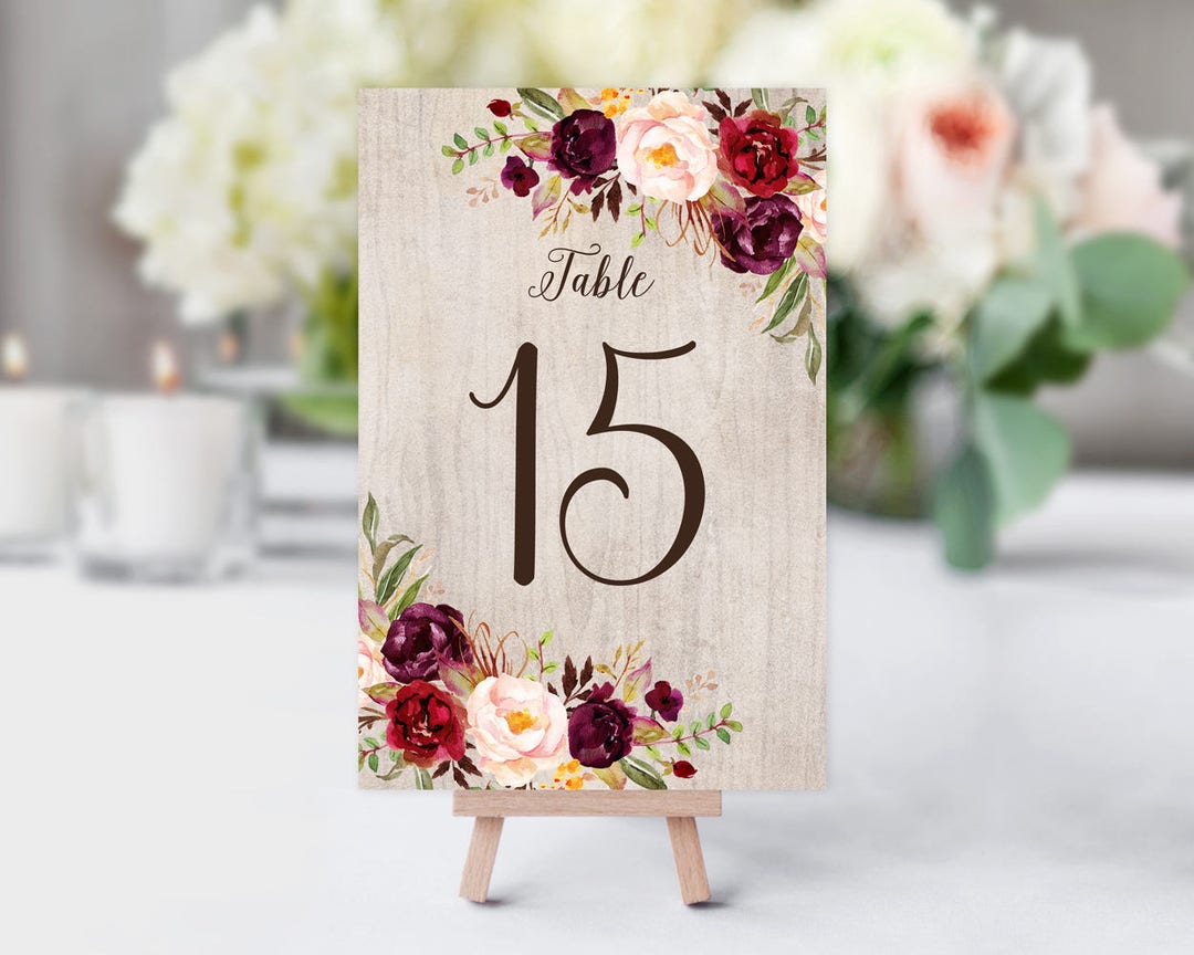 Rustic Table Numbers, Wedding Table Numbers, Birthday Table Numbers ...