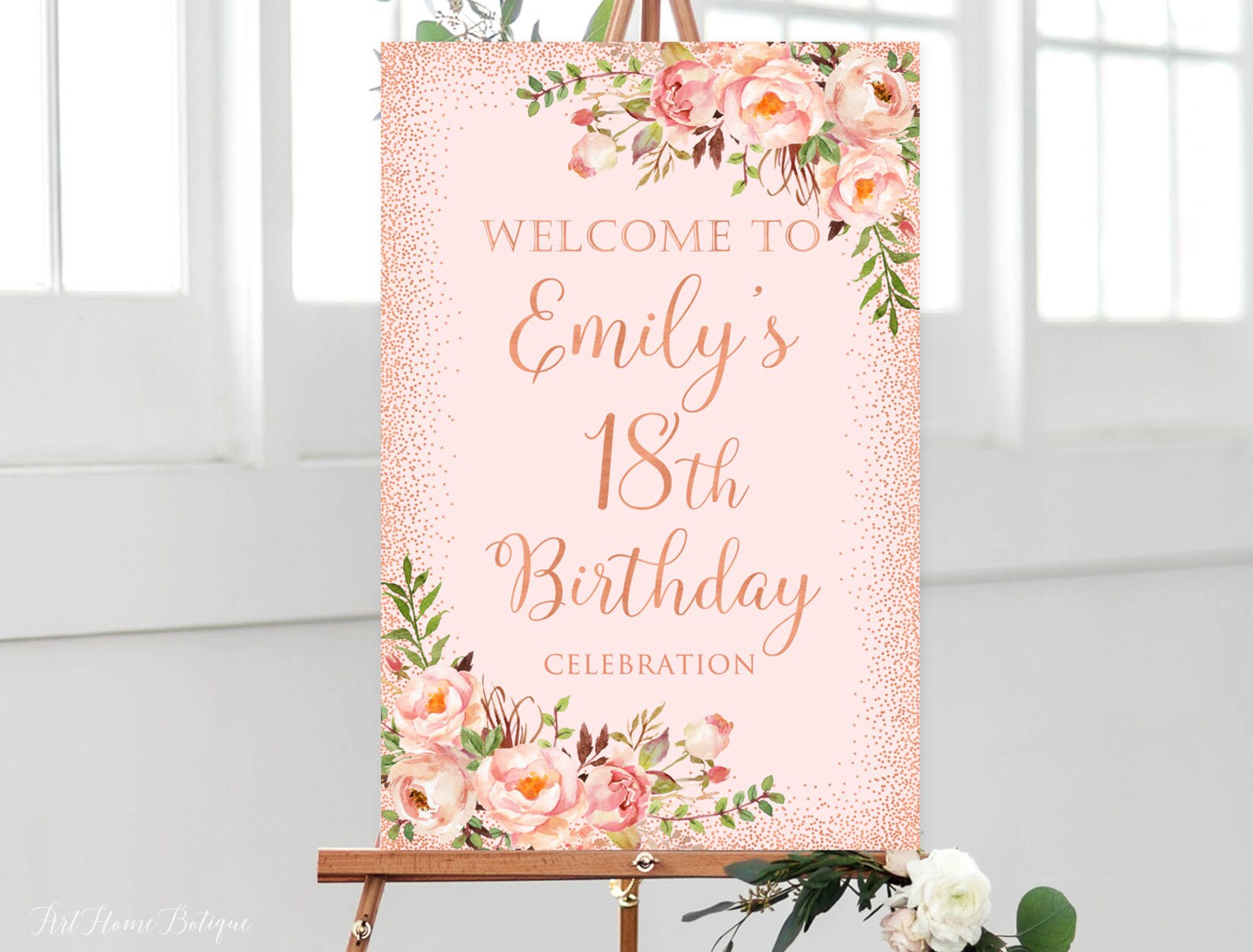 18 th Birthday Welcome Sign Welcome to Birthday Sign Rose | Etsy