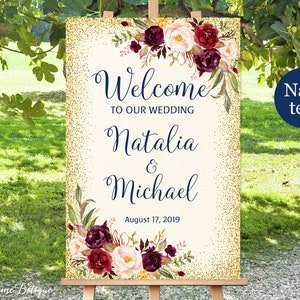 Welcome to Our Wedding Sign, Ivory Welcome Wedding Sign, Large Welcome ...