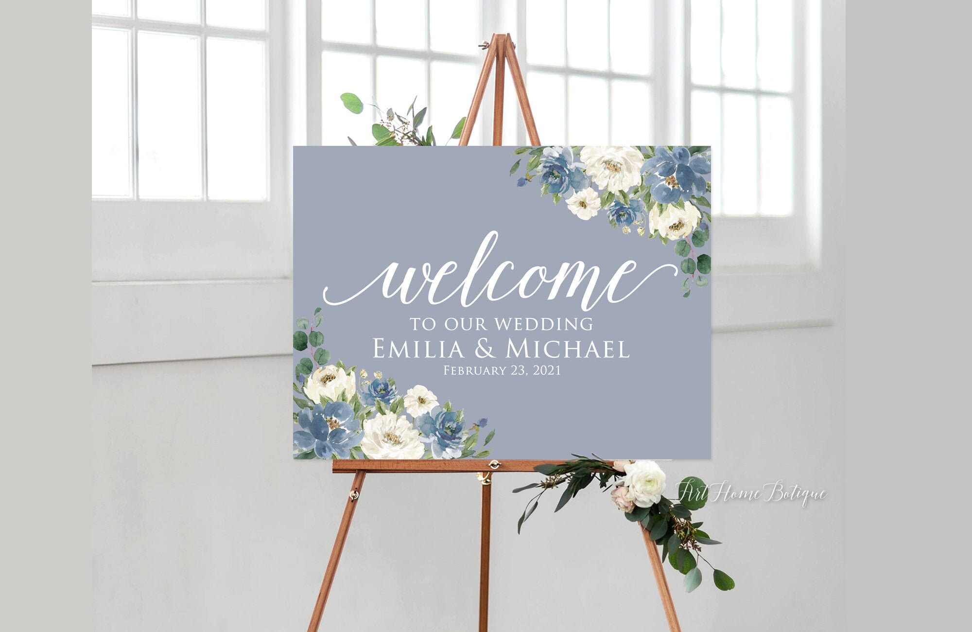 Dusty Blue Wedding Welcome Sign Welcome To Our Wedding Sign | Etsy
