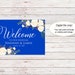 Royal Blue Wedding Welcome Sign Blue and White Flowers - Etsy