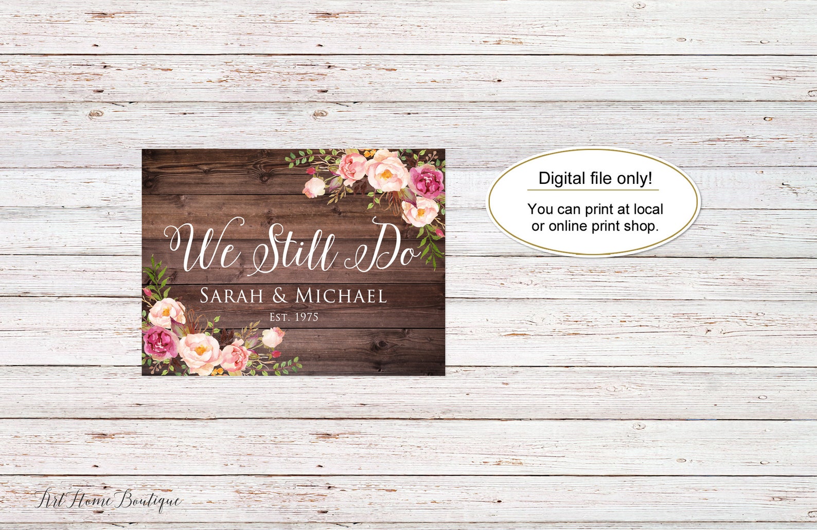 We Still Do Sign, Rustic Anniversary Wedding Sign, Renewal Vows Sign ...