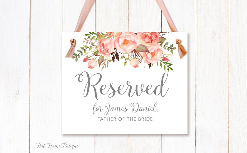 Reserved In Memory Reserved Seat Wedding Sign Reserved for | Etsy