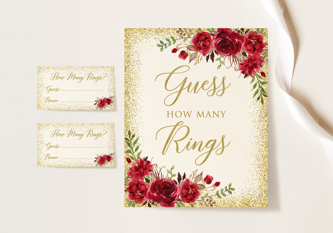 Guess How Many Rings Game Bridal Shower Rings Game Instant - Etsy