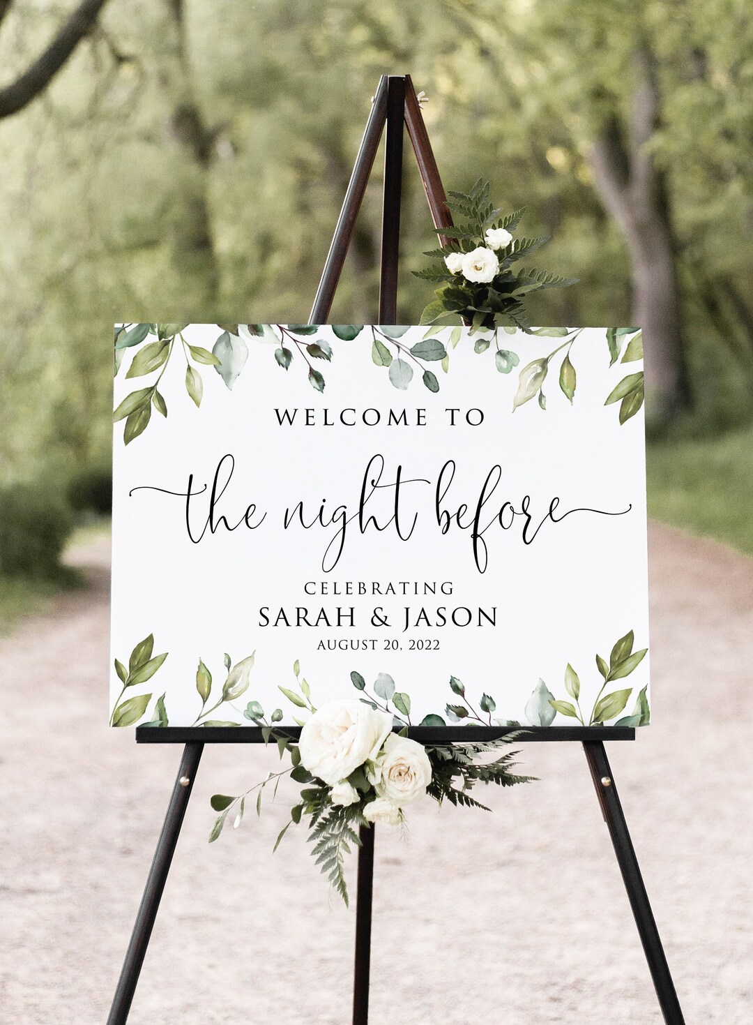 Welcome to the Night Before Sign Eucaliptus Rehearsal Dinner - Etsy