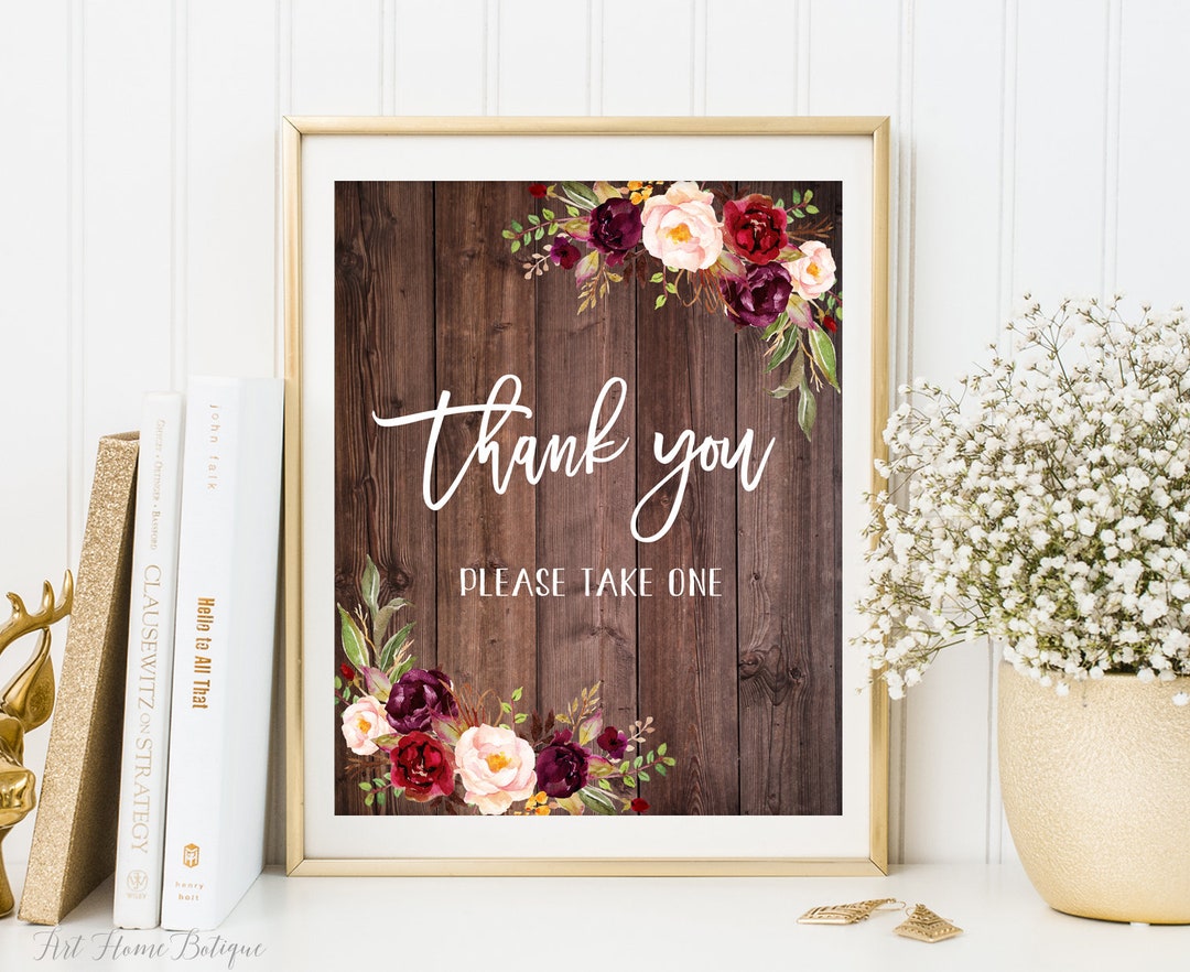 Please Take One Sign, Dessert Table Sign, Favor Table Sign, Wedding ...