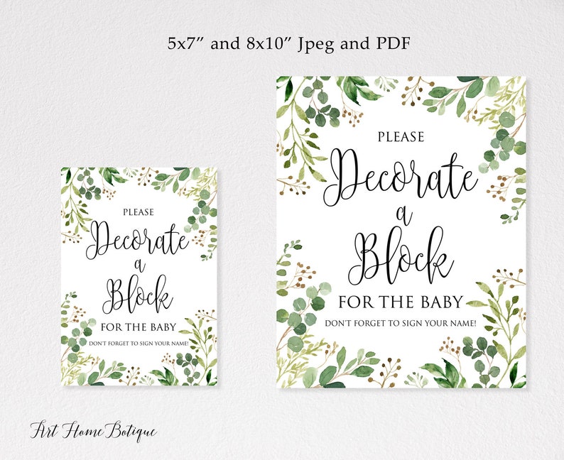 Decorate a Block Sign Decorate a Block for the Baby Sign | Etsy