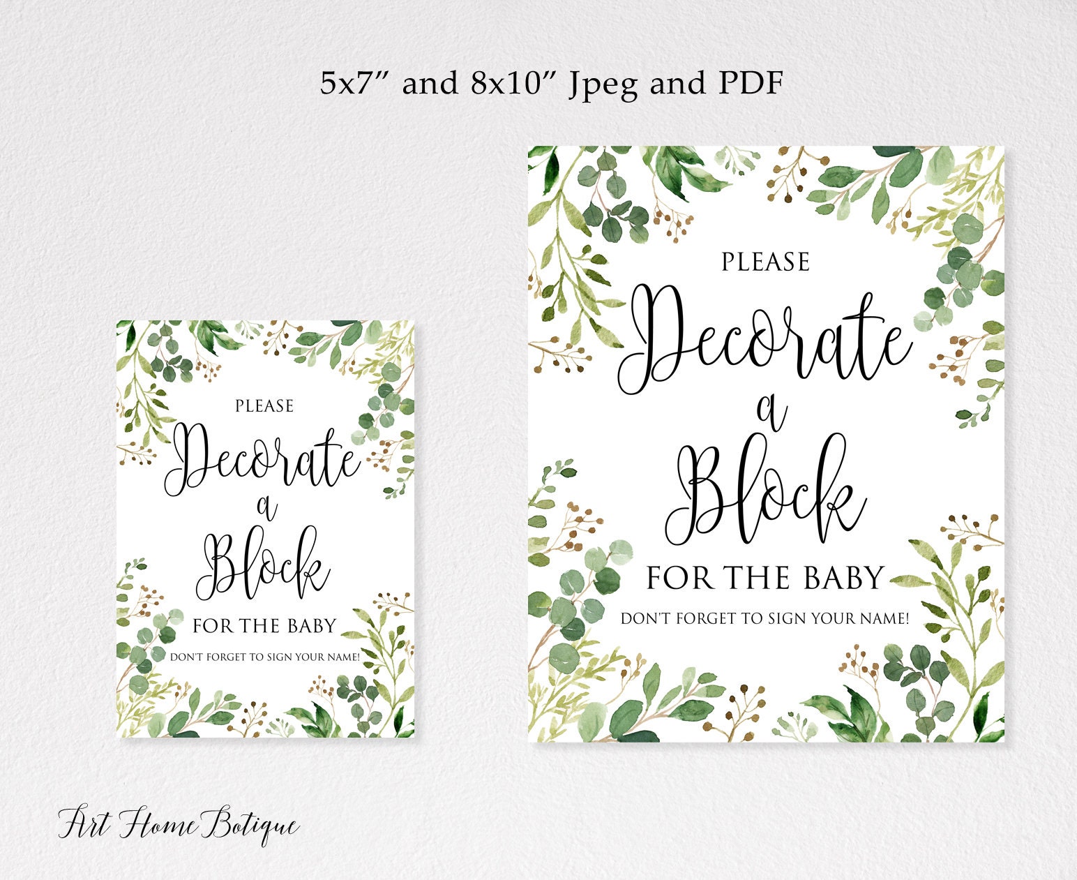 Decorate a Block Sign Decorate a Block for the Baby Sign - Etsy