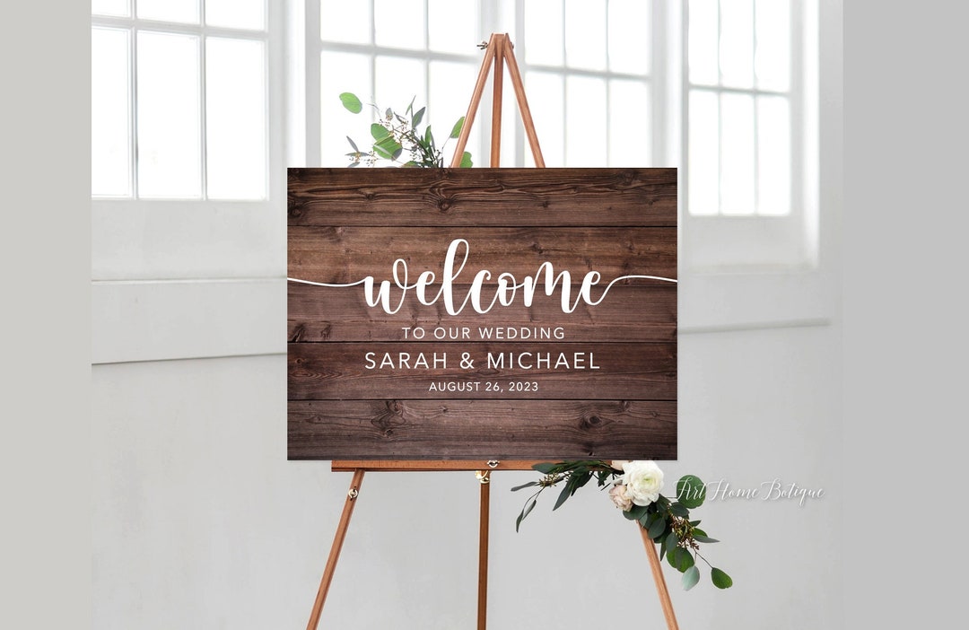 Rustic Wedding Welcome Sign, Rustic Welcome Sign, Country Wedding Sign ...