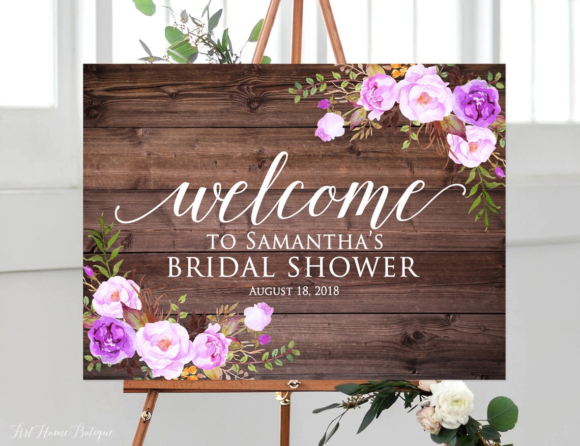 Welcome Bridal Shower Sign Bridal Shower Welcome Sign Floral | Etsy