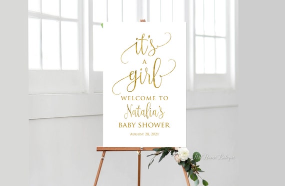 It's a Girl Welcome Sign Baby Shower Welcome Sign | Etsy