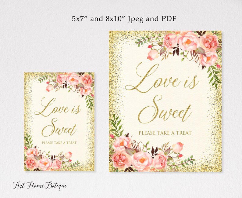Love is Sweet Sign Dessert Table Sign Favor Table Sign - Etsy
