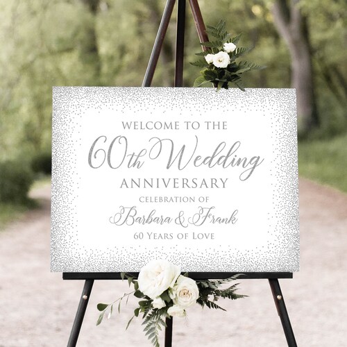 60th Anniversary Welcome Sign 60th Anniversary Decoration - Etsy