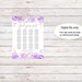 Purple Wedding Seating Chart, Lavender Wedding Seating Plan, Purple ...