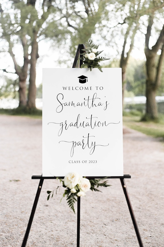 Word Graduation Party Sign Custom Graduation Stationary, Signage