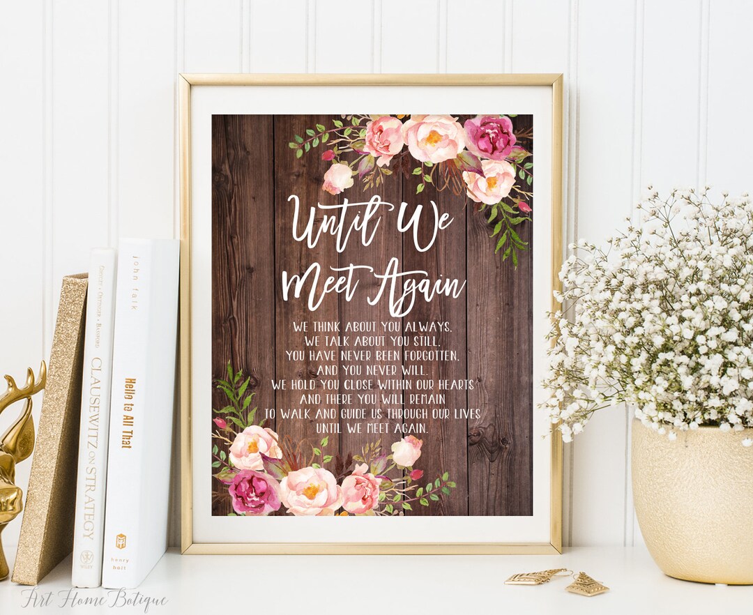 Until We Meet Again Sign, Rustic Memorial Wedding Sign, in Loving ...