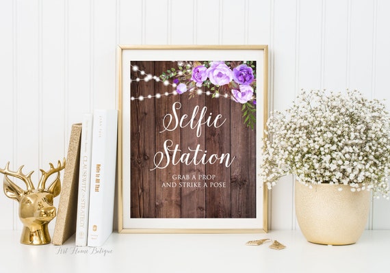 Rustic Selfie Station Sign Photo Booth Sign Grab a Prop and | Etsy