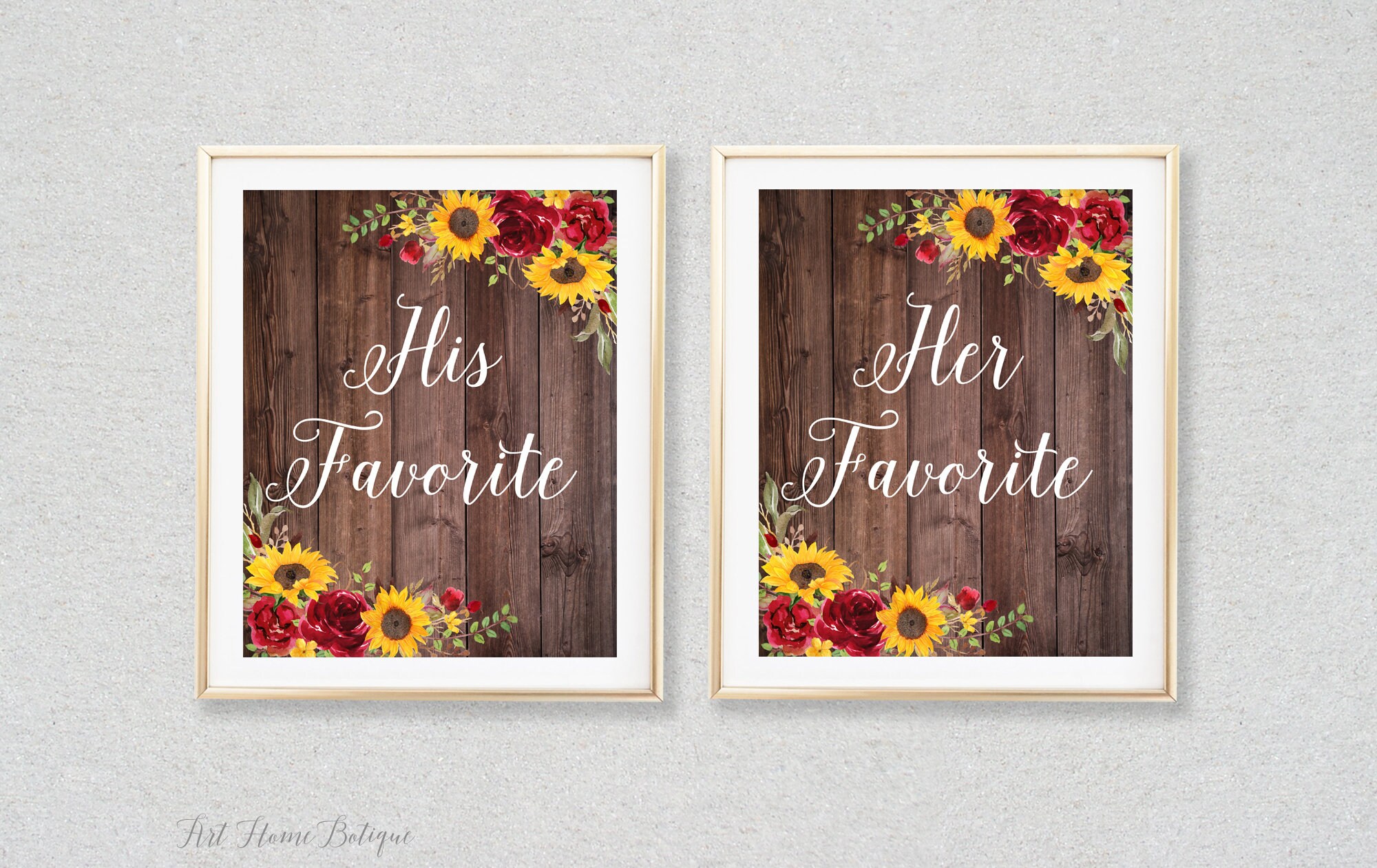 His Favorite Her Favorite Wedding Signs Favorite Snack | Etsy