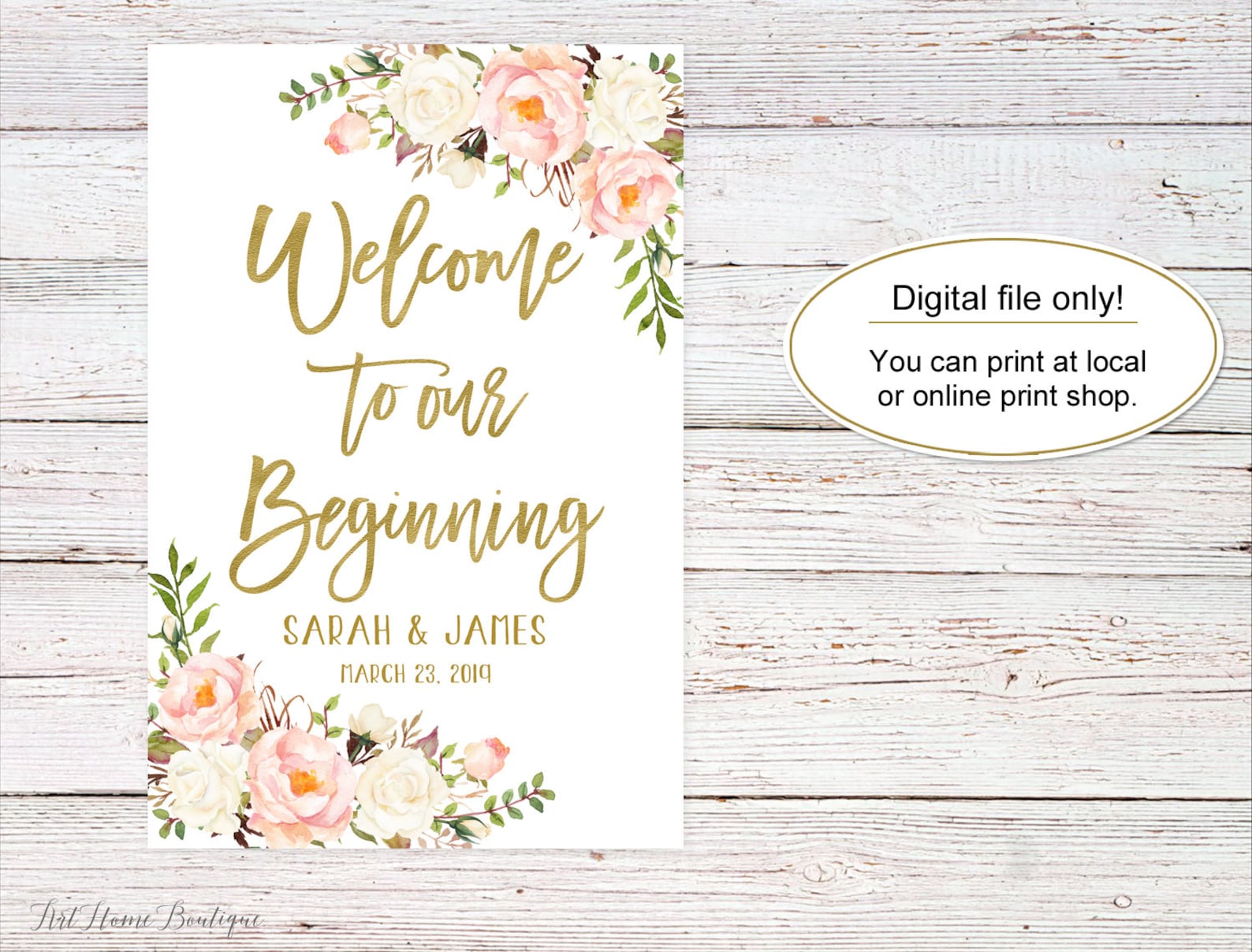 Welcome to Our Beginning Sign Blush Pink Beginning Welcome - Etsy