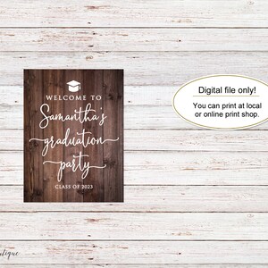 Rustic Graduation Party Welcome Sign, Country Graduation Welcome Sign ...