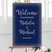 Navy Welcome Sign, Welcome to Our Wedding Sign, Navy and Silver Welcome ...