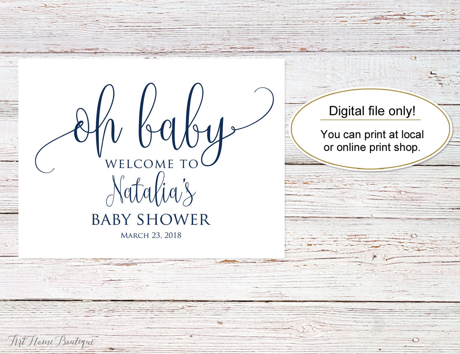 Oh Baby Welcome Sign Baby Shower Welcome Sign Calligraphy - Etsy