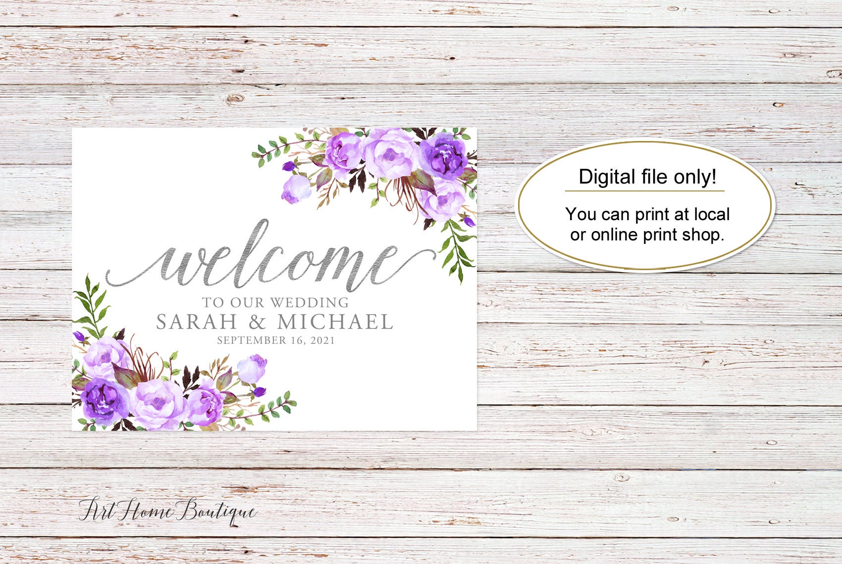 Lavender Welcome Sign Welcome to Our Wedding Sign Landscape - Etsy