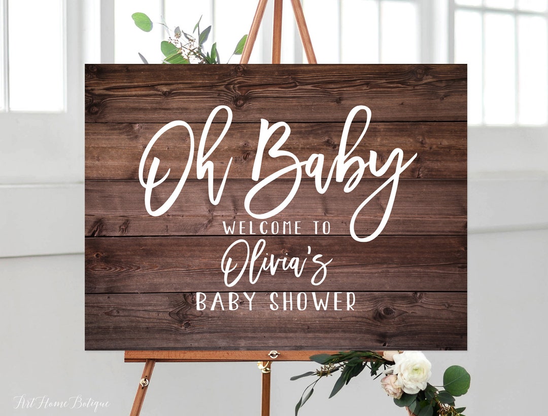 Rustic Baby Shower Welcome Sign, Welcome to Baby Shower Sign, Large ...