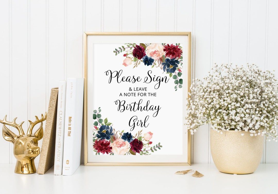 Please Sign & Leave a Note for the Birthday Girl, Alternate Guest Book ...