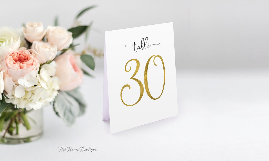 Tented Table Numbers, Folded Table Numbers, Tent Table Numbers, 1-30 ...
