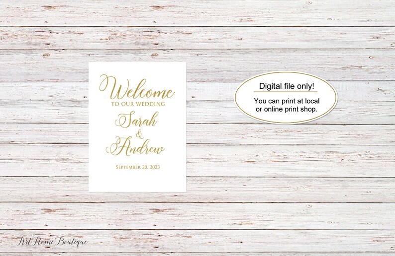 Gold Wedding Welcome Sign Gold Welcome Sign Welcome to Our - Etsy