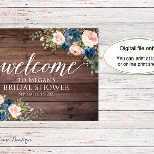Rustic Bridal Shower Welcome Sign Large Welcome Sign Floral - Etsy