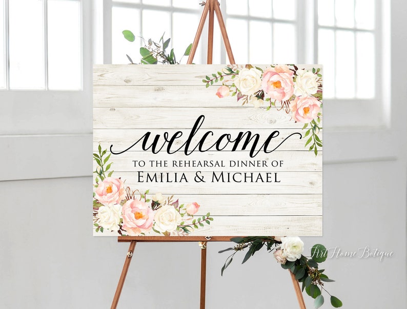 Rustic Welcome Rehearsal Sign, Rehearsal Dinner Wedding Sign, Welcome ...