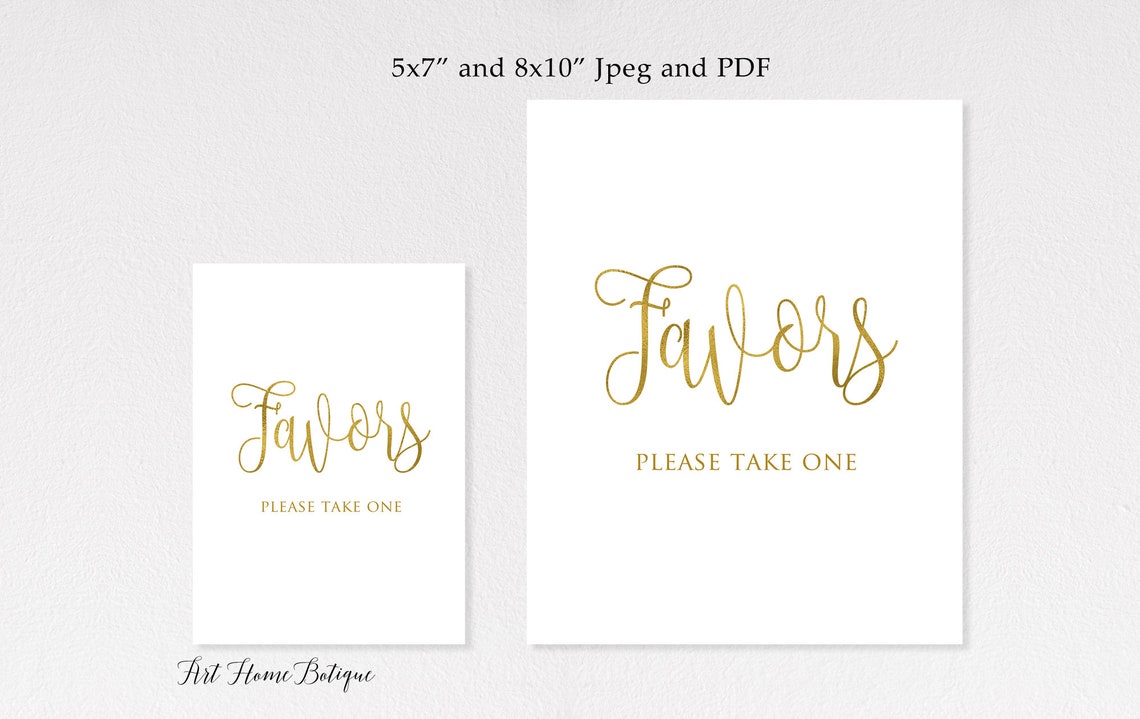 Gold Favors Sign, Dessert Table Sign, Favor Table Sign, BS891 - Etsy