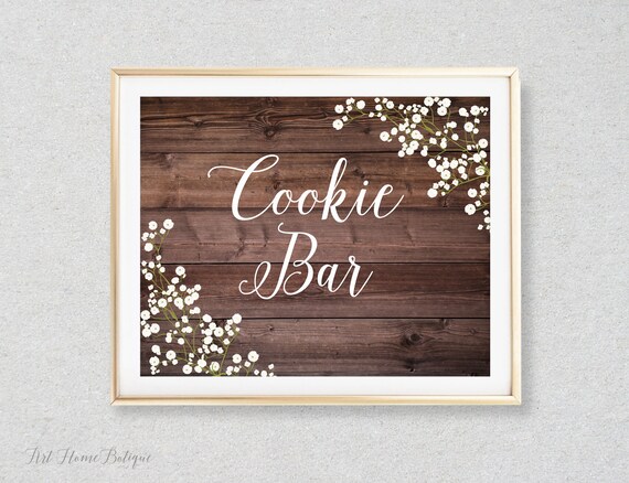 Rustic Cookie Bar Sign Cookie Sign Dessert Table Sign Favor | Etsy