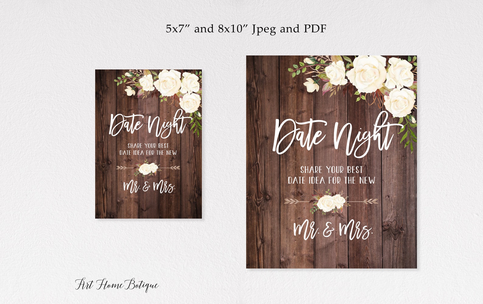 Rustic Date Night Sign Date Night Bridal Shower Sign Rustic - Etsy